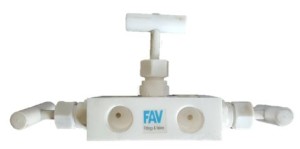 PTFE 3 way Manifold Valves Teflon - FAV