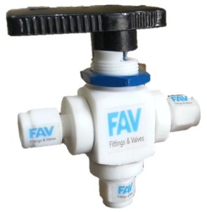 PTFE Ball Valve 3 Way - FAV