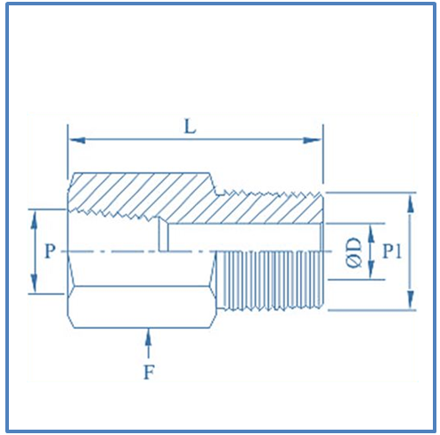 Brass Hex Reducing Adaptor NPT , BSPT Male & Female