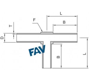 Long Weld Tee Drawing - FAV